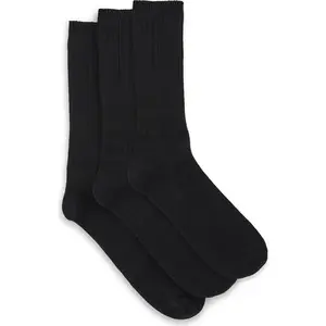 HARBOR BAY BY DXL Big & Tall Extra-wide Crew Socks 3-pack - Black