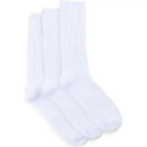 HARBOR BAY BY DXL Big & Tall Extra-wide Crew Socks 3-pack - White