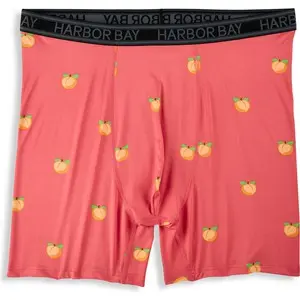 HARBOR BAY BY DXL Big & Tall Cooling Performance 5 Inch Boxer Briefs V2 - Peach Cobbler