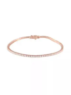 LB EXCLUSIVE 14k Rose Gold Diamond Tennis Bracelet - Pink