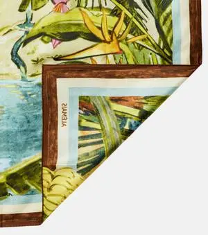 ALEMAIS Printed Silk Satin Scarf