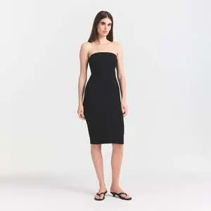 SKIMS The Essential Collection Strapless Midi Dress - Obsidian