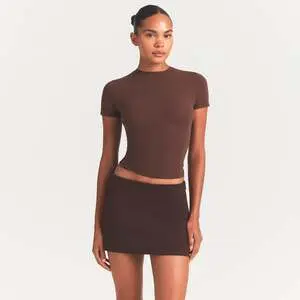 SKIMS High-waisted Mini Skort - Espresso