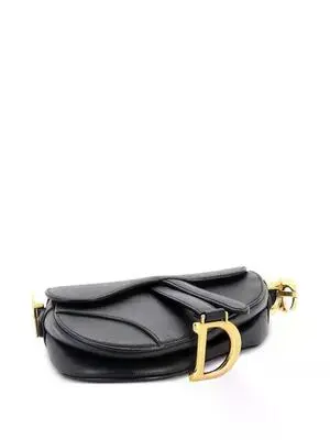 Dior Saddle Handbag Leather Mini Shoulder Bag - Black