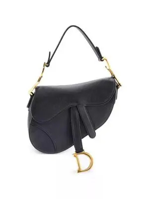 Dior Saddle Handbag Leather Mini Shoulder Bag - Black
