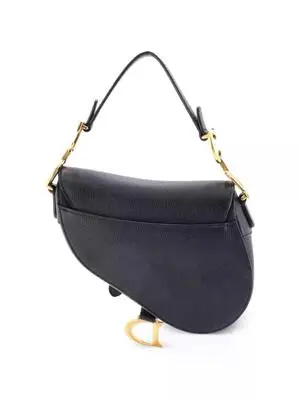 Dior Saddle Handbag Leather Mini Shoulder Bag - Black