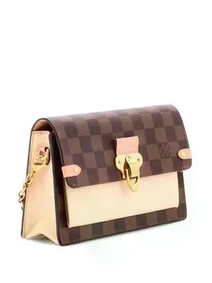 LOUIS VUITTON Vavin Chain Wallet Nm Damier With Leather Crossbody Bag - Brown