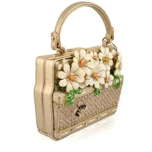 MARY FRANCES ACCESSORIES Basket Of Sunshine Top Handle Handbag
