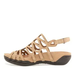 Jambu Miriam Strappy Leather Sandals - Apricot