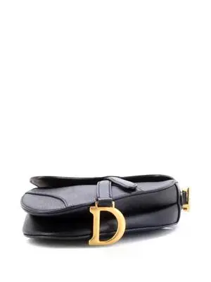Dior Saddle Handbag Leather Mini Shoulder Bag - Black
