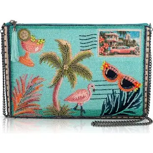 MARY FRANCES ACCESSORIES Coastal Notes Beaded Crossbody Handbag