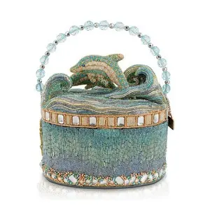 MARY FRANCES ACCESSORIES Crystal Dolphin Top Handle Handbag