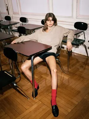 REFORMATION Jonie Cashmere Oversized Scoop Neck Sweater - Natural