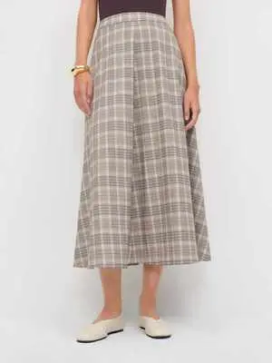 REFORMATION Peony Checked Maxi Skirt