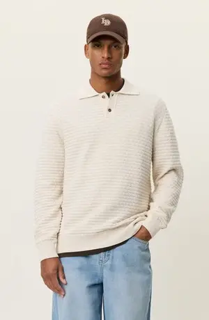 LES DEUX Billy Weave Long Sleeve Polo