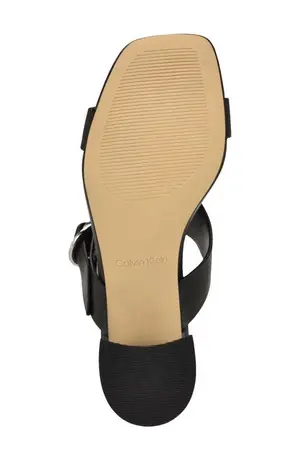Calvin Klein Vevia Slide Sandal - Black Leather