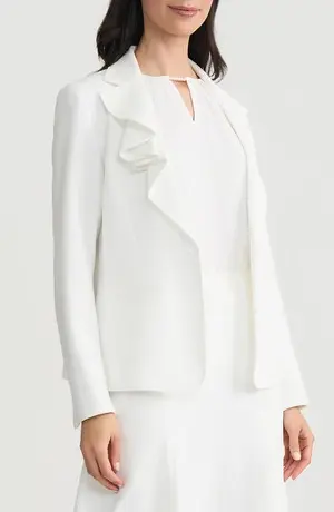 KASPER Ruffle Lapel Jacket
