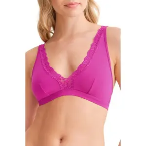 Fleur't Lace Trim Bralette Passion Fruit