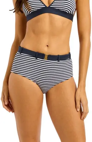 Seafolly Hollywood Belted Hipster Bikini Bottom - True Navy
