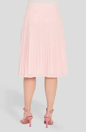 TAHARI ASL Pleated Chiffon Skirt - Tea Rose