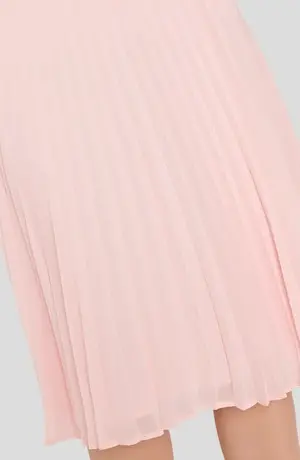 TAHARI ASL Pleated Chiffon Skirt - Tea Rose