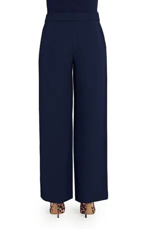 TAHARI ASL Wide Leg Staple Pants - Deep Navy