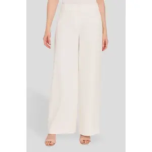 TAHARI ASL Wide Leg Staple Pants - White