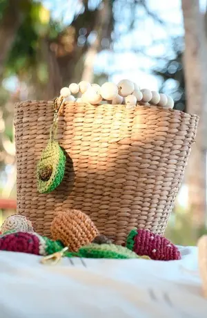 Likhâ Avocado Raffia Bag Charm