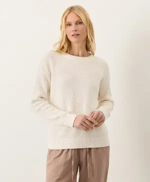 PACT Organic Cotton Shoreline Pullover Sweater - Cream