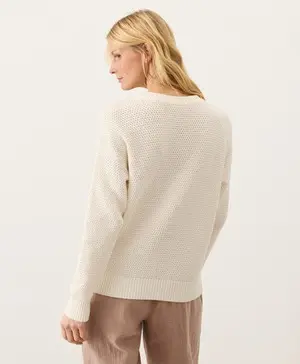 PACT Organic Cotton Shoreline Pullover Sweater - Cream
