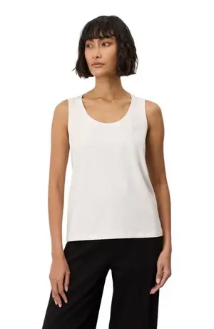PACT Luxe Essential Scoop Neck Tank - Cream
