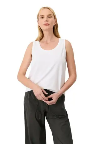 PACT Luxe Essential Scoop Neck Tank - White