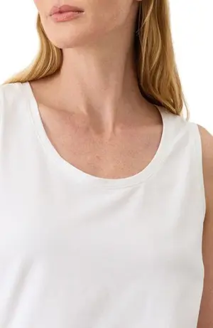 PACT Luxe Essential Scoop Neck Tank - White