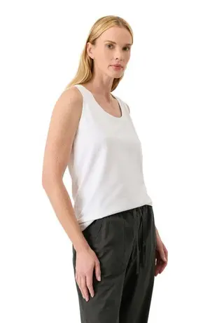 PACT Luxe Essential Scoop Neck Tank - White