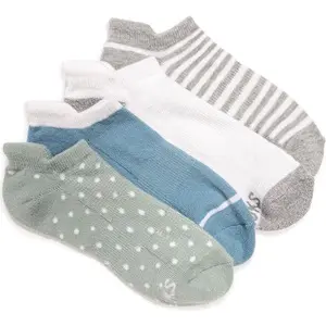 MUK LUKS Sporty Low Cut Ankle Socks 4-pack - Green