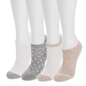 MUK LUKS Sporty Low Cut Ankle Socks 4-pack - Neutral