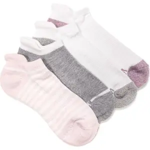 MUK LUKS Sporty Low Cut Ankle Socks 4-pack - Pink