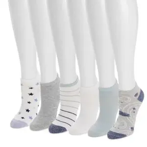 MUK LUKS Low Cut Novelty Socks 6 Pair Pack - Celestial