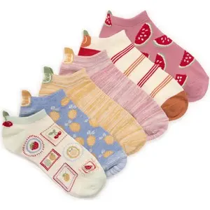 MUK LUKS 3d Tab Low Cut Socks 6 Pack - Multi Fruit