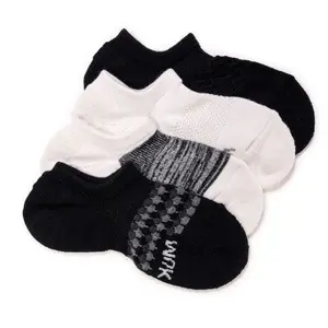 MUK LUKS Dream Step No Show Sock Liners 4 Pack - Black/white