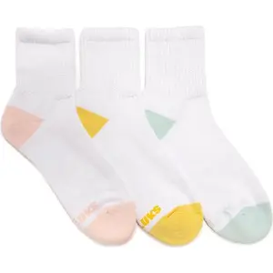 MUK LUKS Cotton Quarter Crew Socks With Wide Rib Cuff