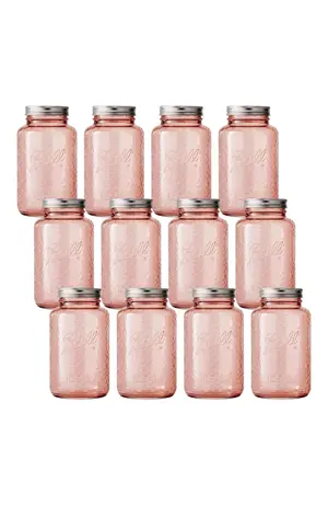 BALL Vintage Glass Mason Jars, 32 Ounce - Rose