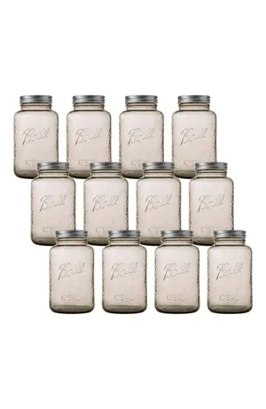 BALL Vintage Glass Mason Jars, 32 Ounce - Sand