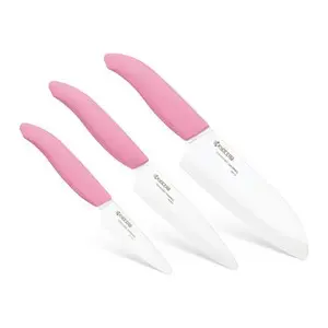 KYOCERA Advanced Ceramics 3 Piece Revolution Series Knife Set - Pink