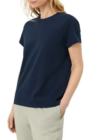 PACT Luxe Essential Organic Cotton Crewneck T-shirt - Navy Blue