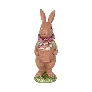 GALLERIE II Chocolate Polyresin Easter Rabbit Medium Figurine 6.42