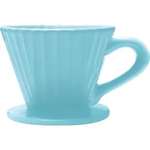 CHANTAL 8 Ounce Lotus Ceramic Pour Over Coffee Filter - Aqua