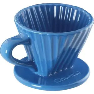 CHANTAL 8 Ounce Lotus Ceramic Pour Over Coffee Filter - Blue Cove