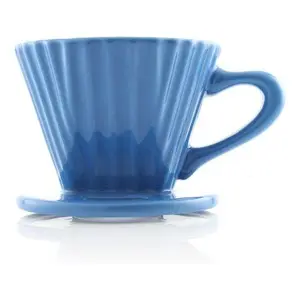 CHANTAL 8 Ounce Lotus Ceramic Pour Over Coffee Filter - Blue Cove