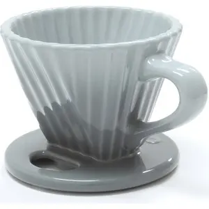 CHANTAL 8 Ounce Lotus Ceramic Pour Over Coffee Filter - Fade Gray